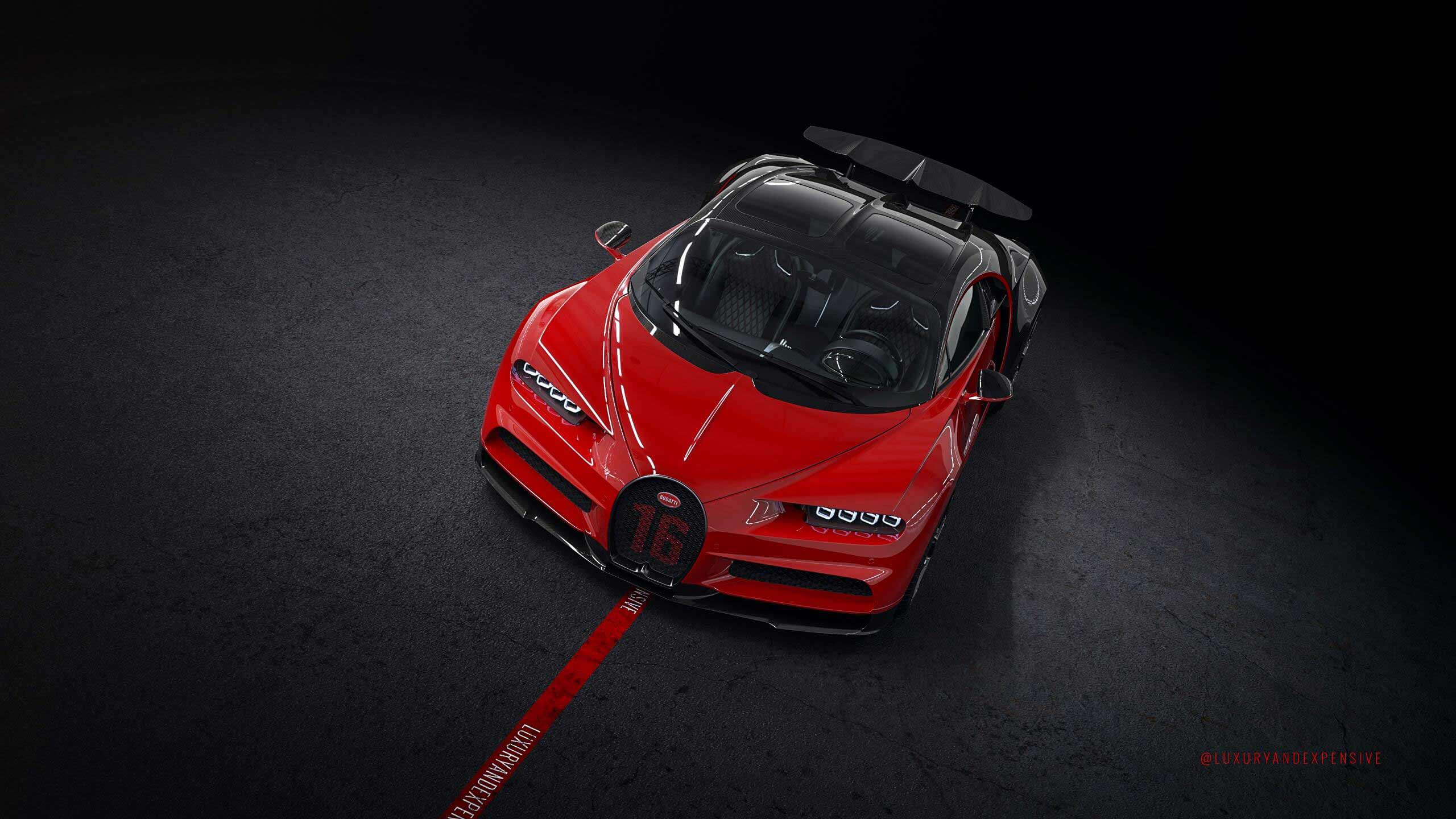 Bugatti Chiron Sport - red - 600 km - Sky View Roof